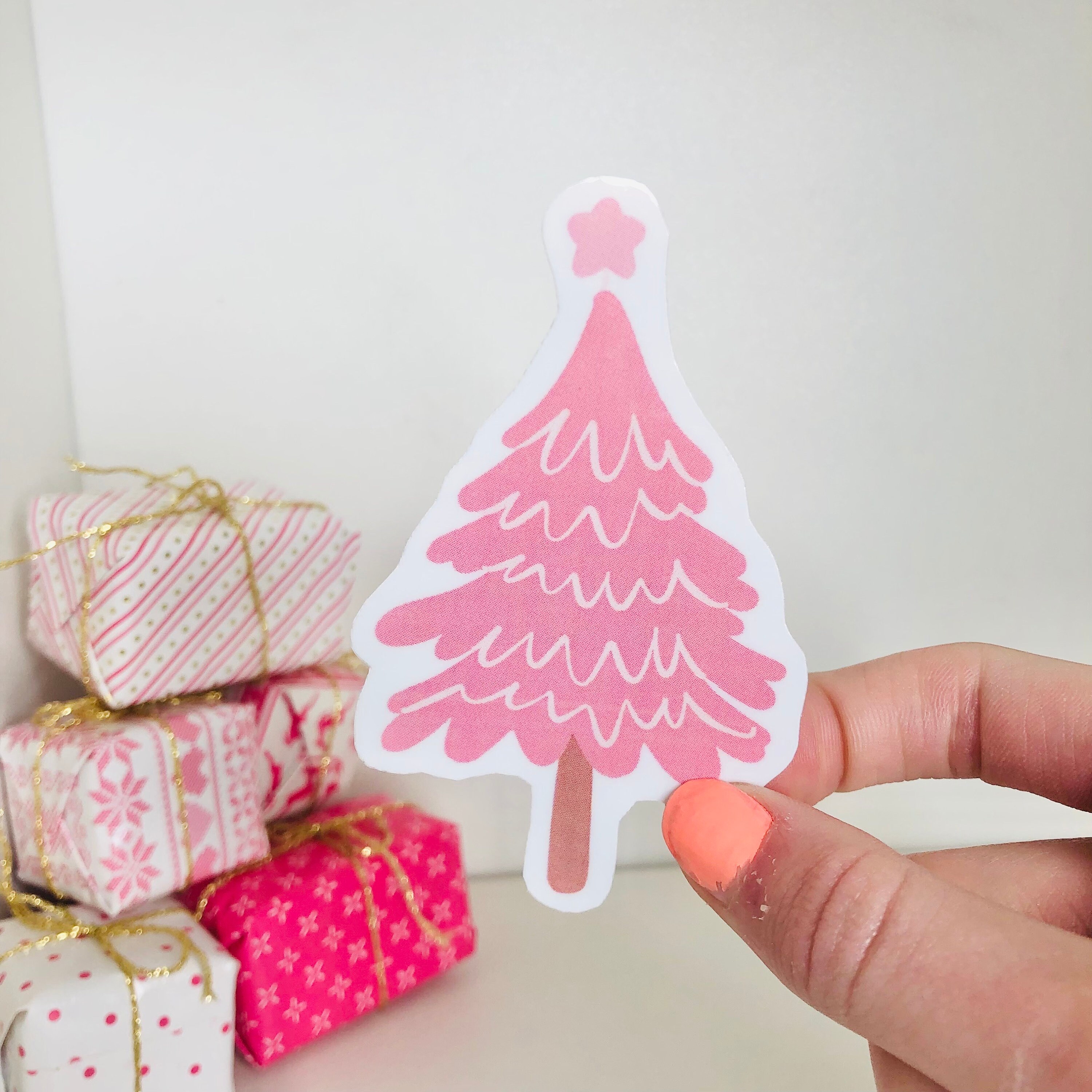 Christmas Stickers Pink Stickers Holiday Stickers Journal Waterproof ...