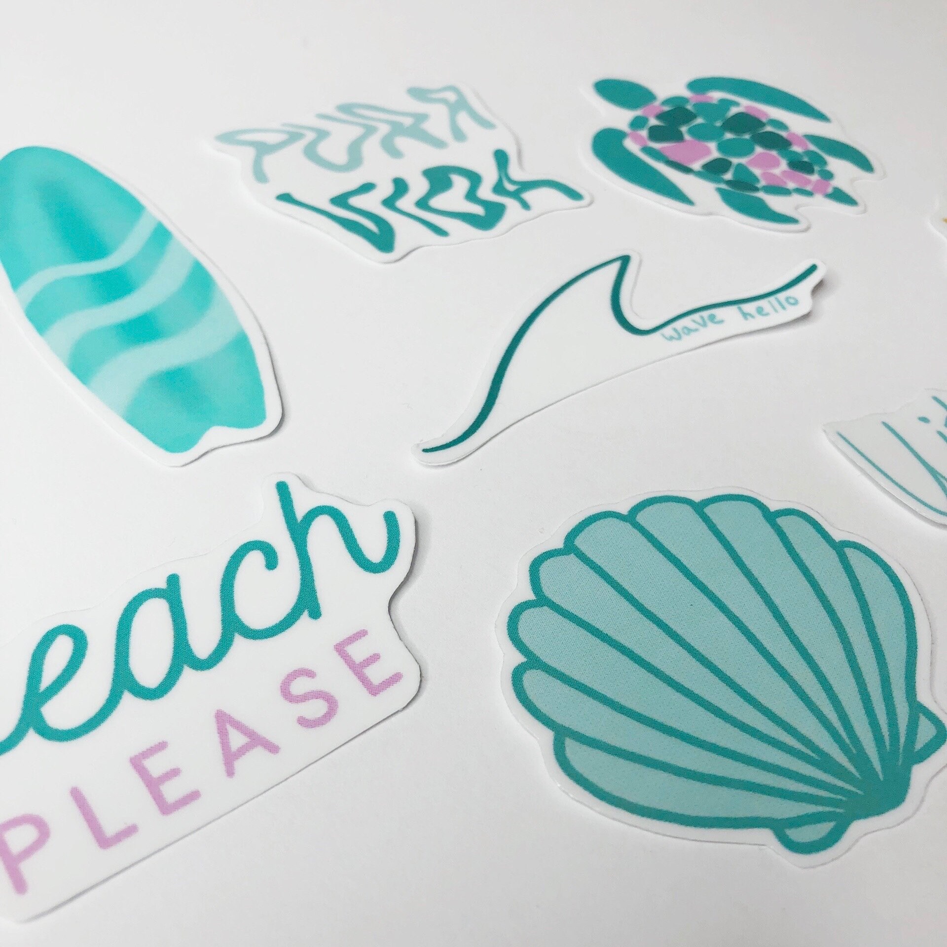 Surf the Sea Sticker Pack Beach Stickers Car Stickers Journal Laptop ...