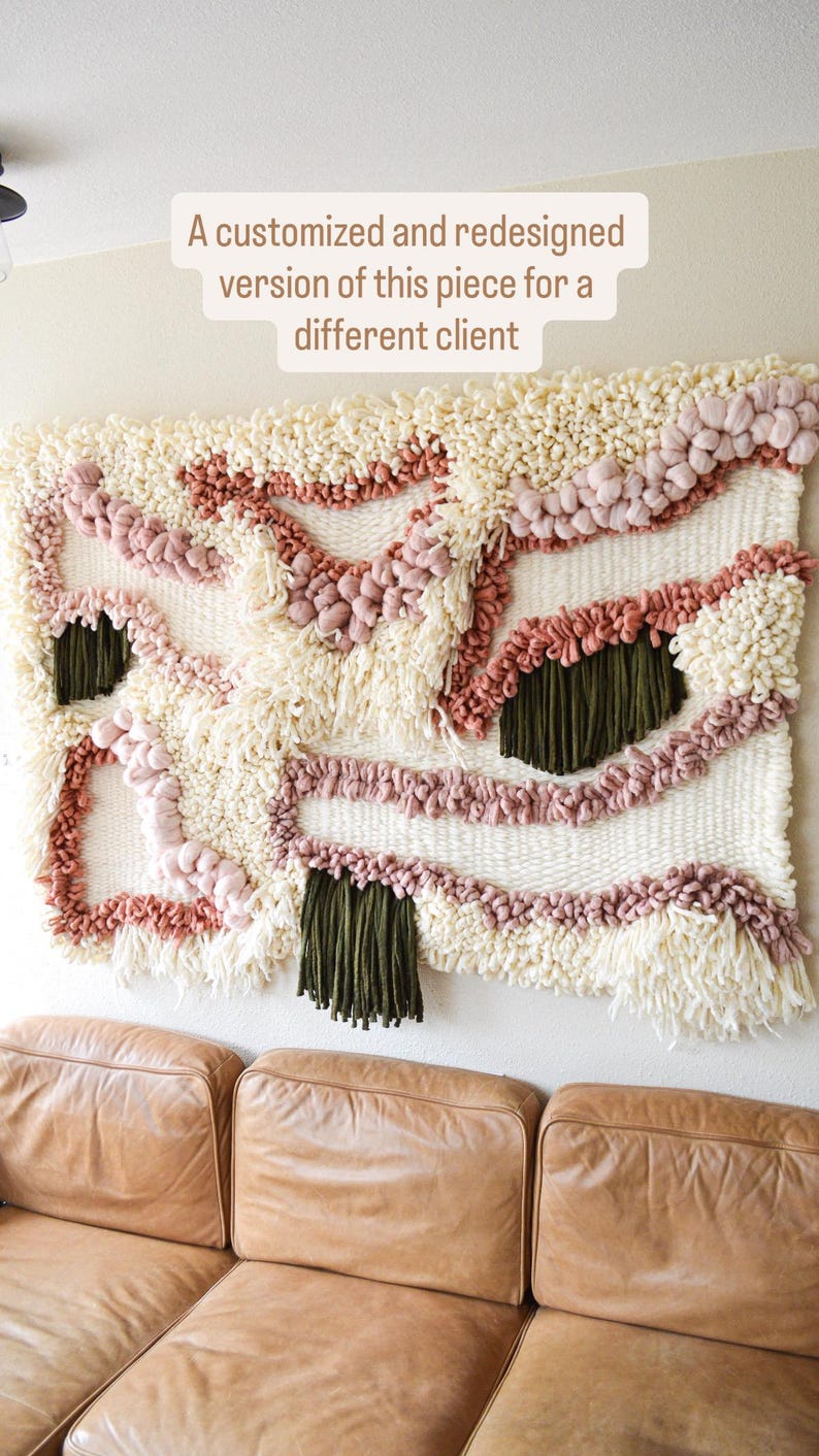 Contemporary Fabric WEAVING WALL HANGING for Room Decor - Modern Woven ...