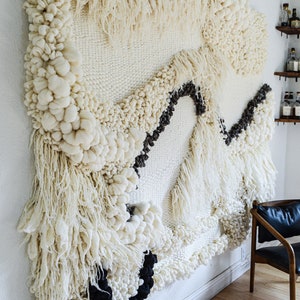 Contemporary Fiber Wall Sculpture – Abstract Wool Artwork in Warm ...