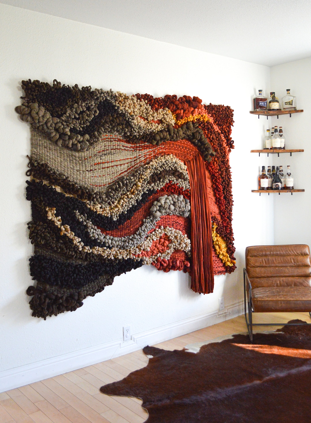 Sculptural Fiber Installation – Extra Large Wool Wall Art ...