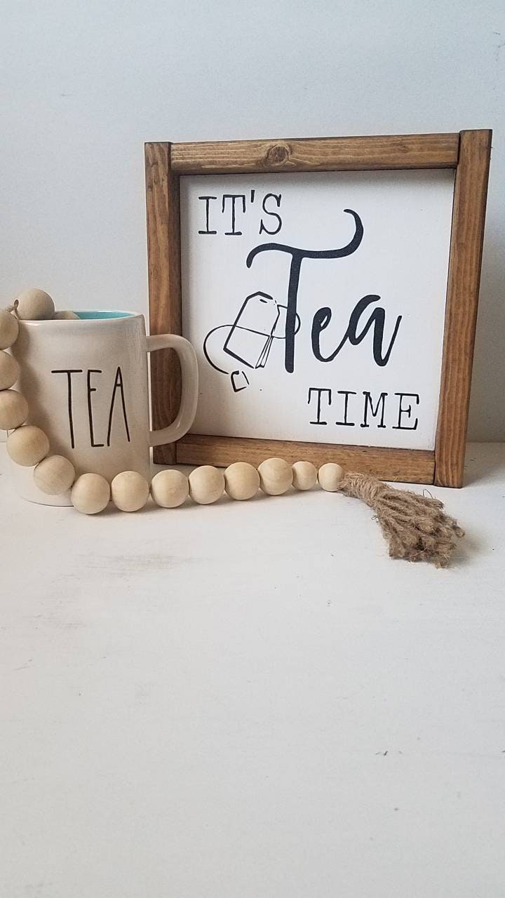 It's Tea Time Handmade Wood Sign Farmhouse Tea Drinker - Etsy