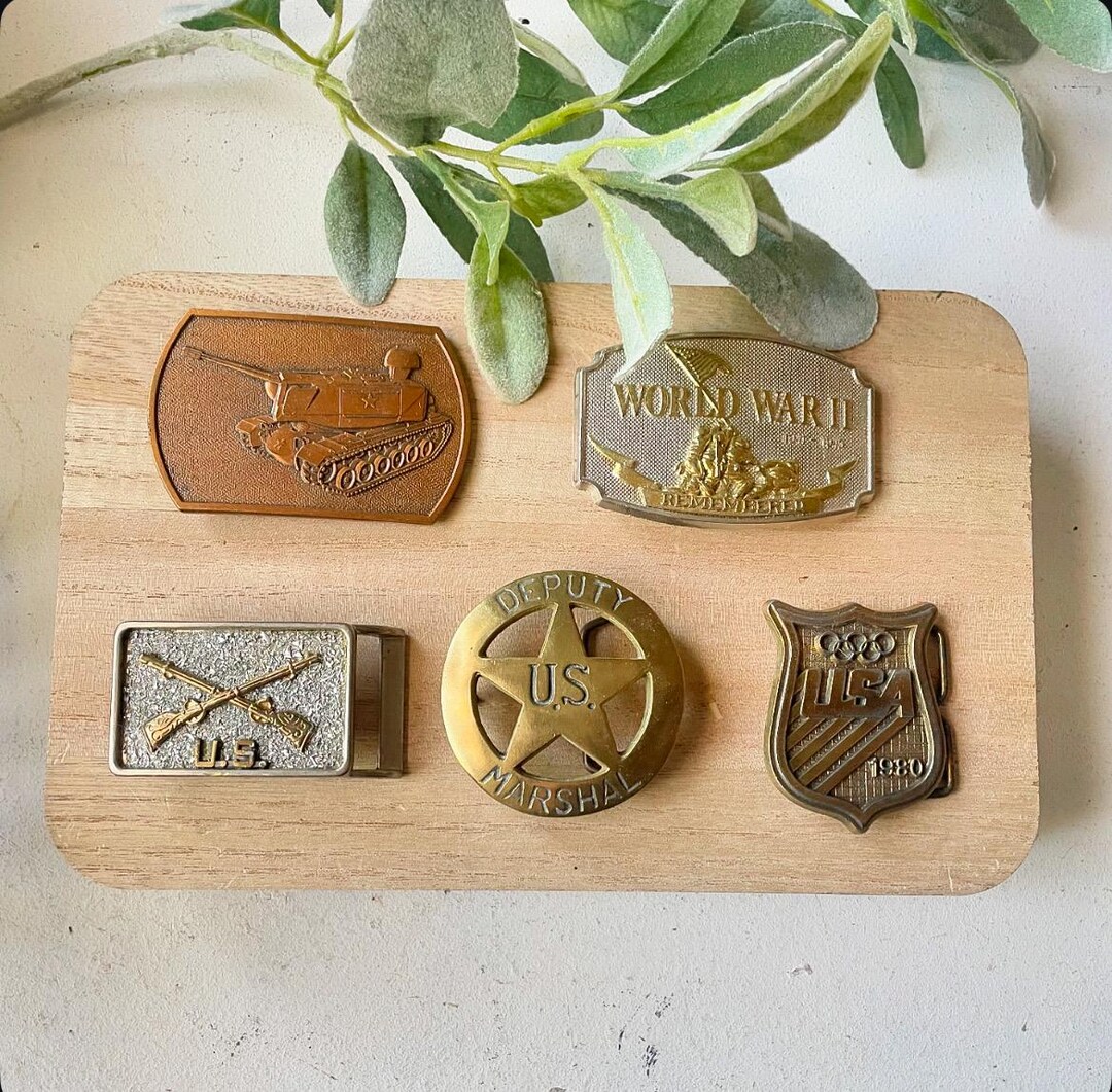 Vintage Brass US Belt Buckle: Deputy Marshal, WWII, Olympics, Army - Etsy