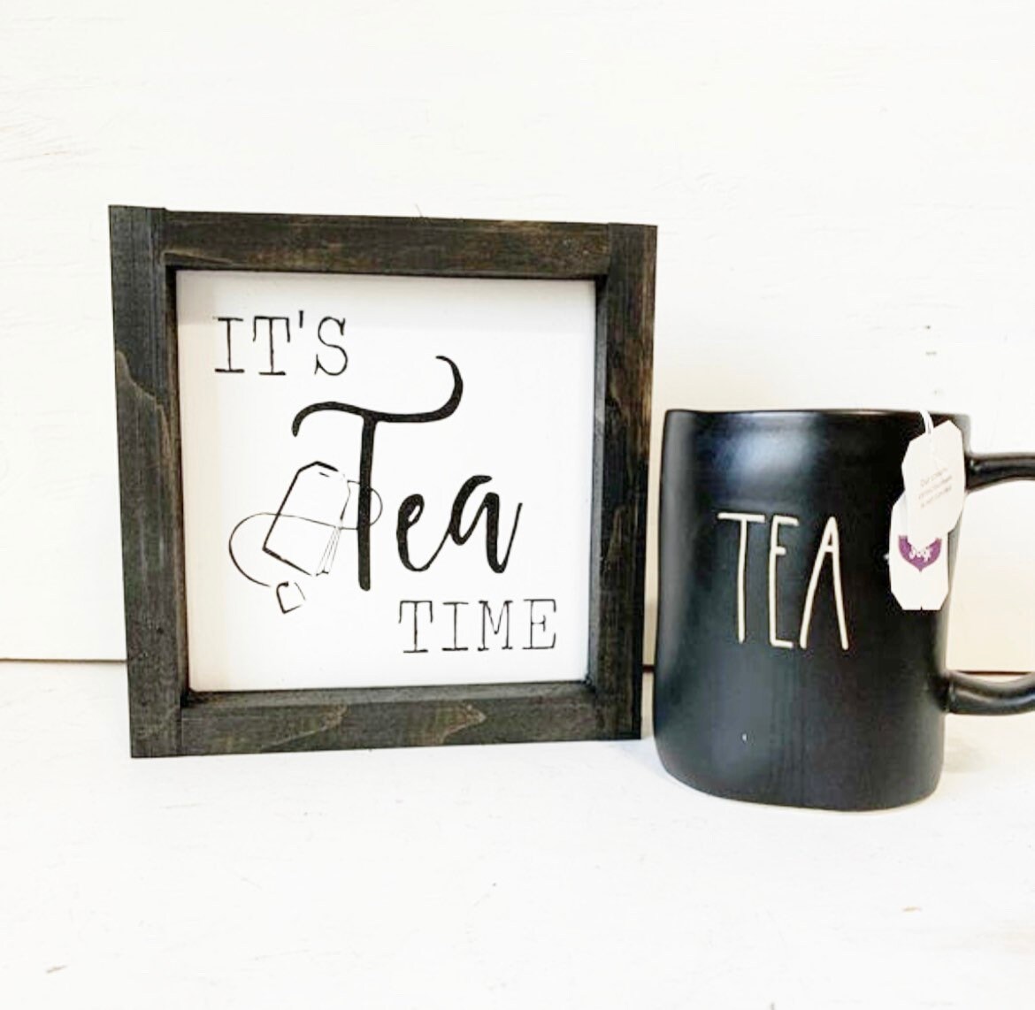 It's Tea Time Handmade Wood Sign Farmhouse Tea Drinker - Etsy