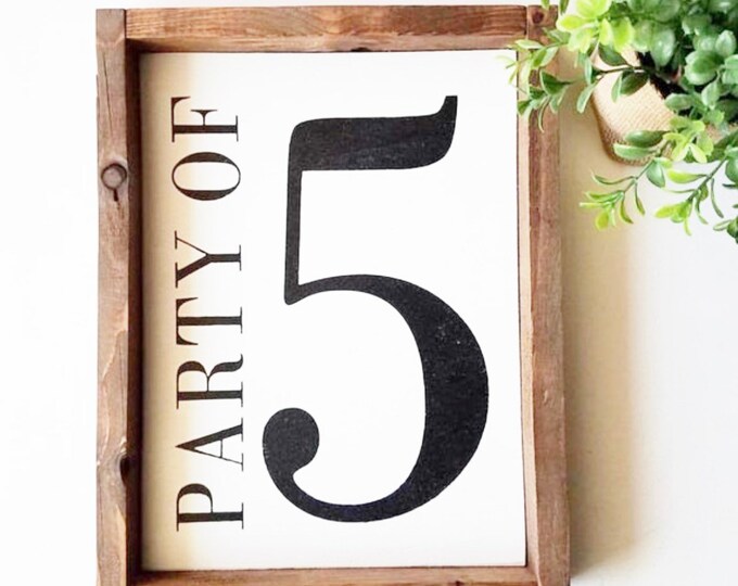 Family Sign, Party of 6 Sign, Party of 5, Family Name Sign, Family ...