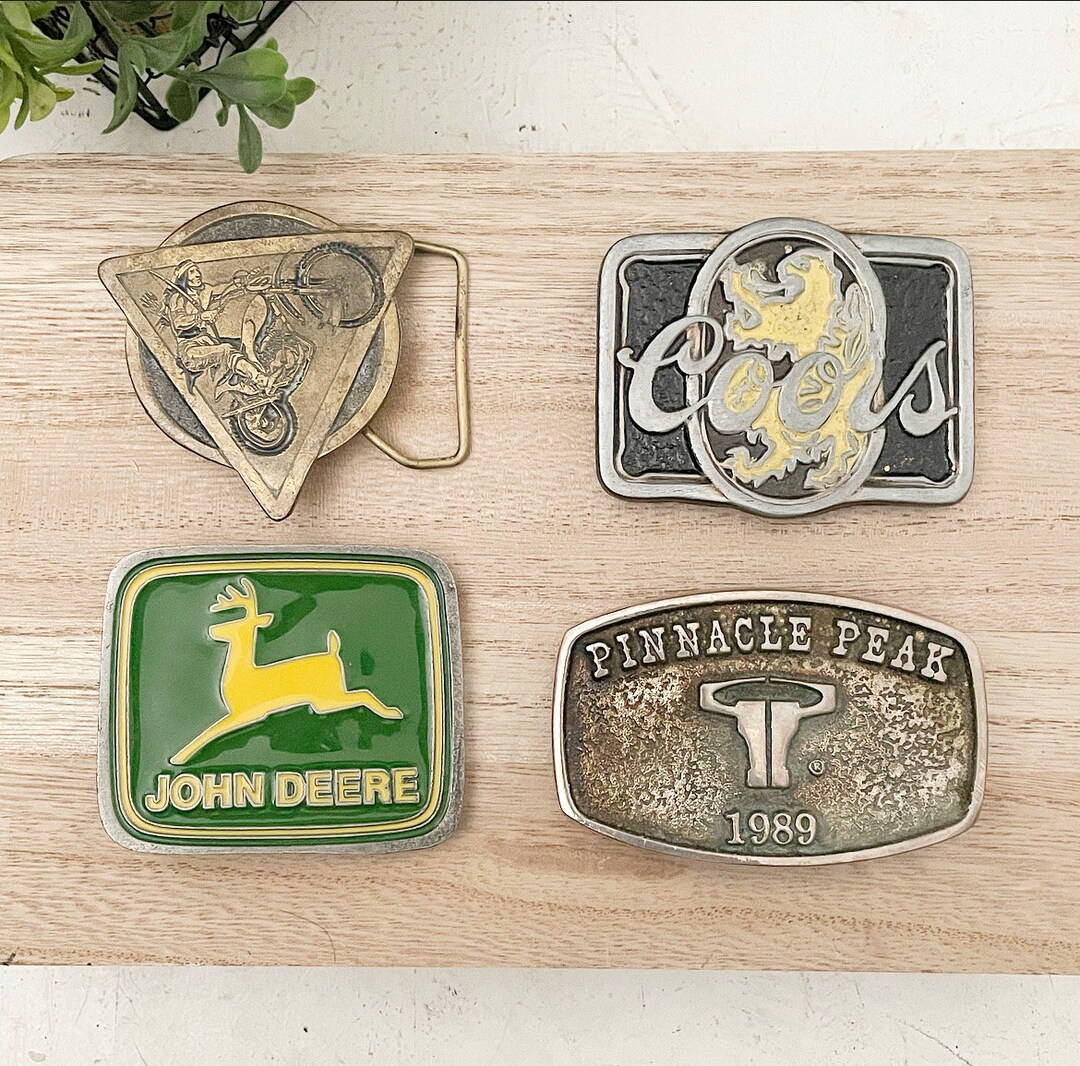 Vintage Logo Belt Buckles: Indian Motorcycle, Coors, John Deere - Etsy