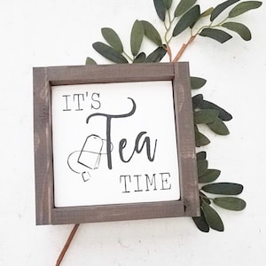 It's Tea Time Handmade Wood Sign | Farmhouse | Tea Drinker | Rae Dunn ...