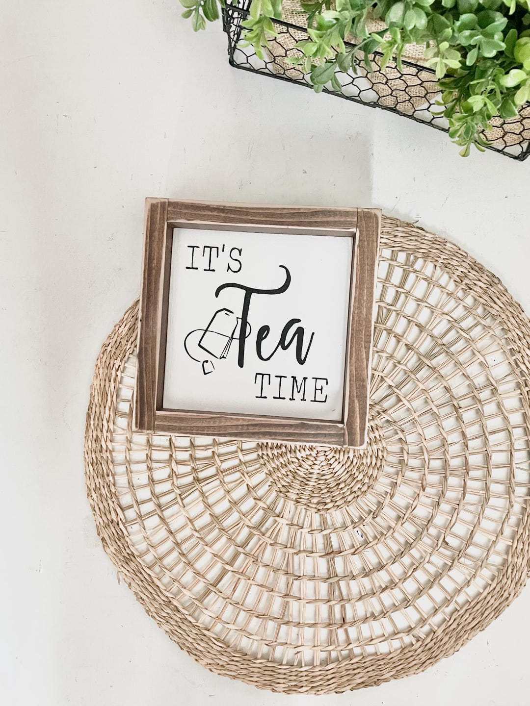 It's Tea Time Handmade Wood Sign Farmhouse Tea Drinker Rae Dunn Tea ...