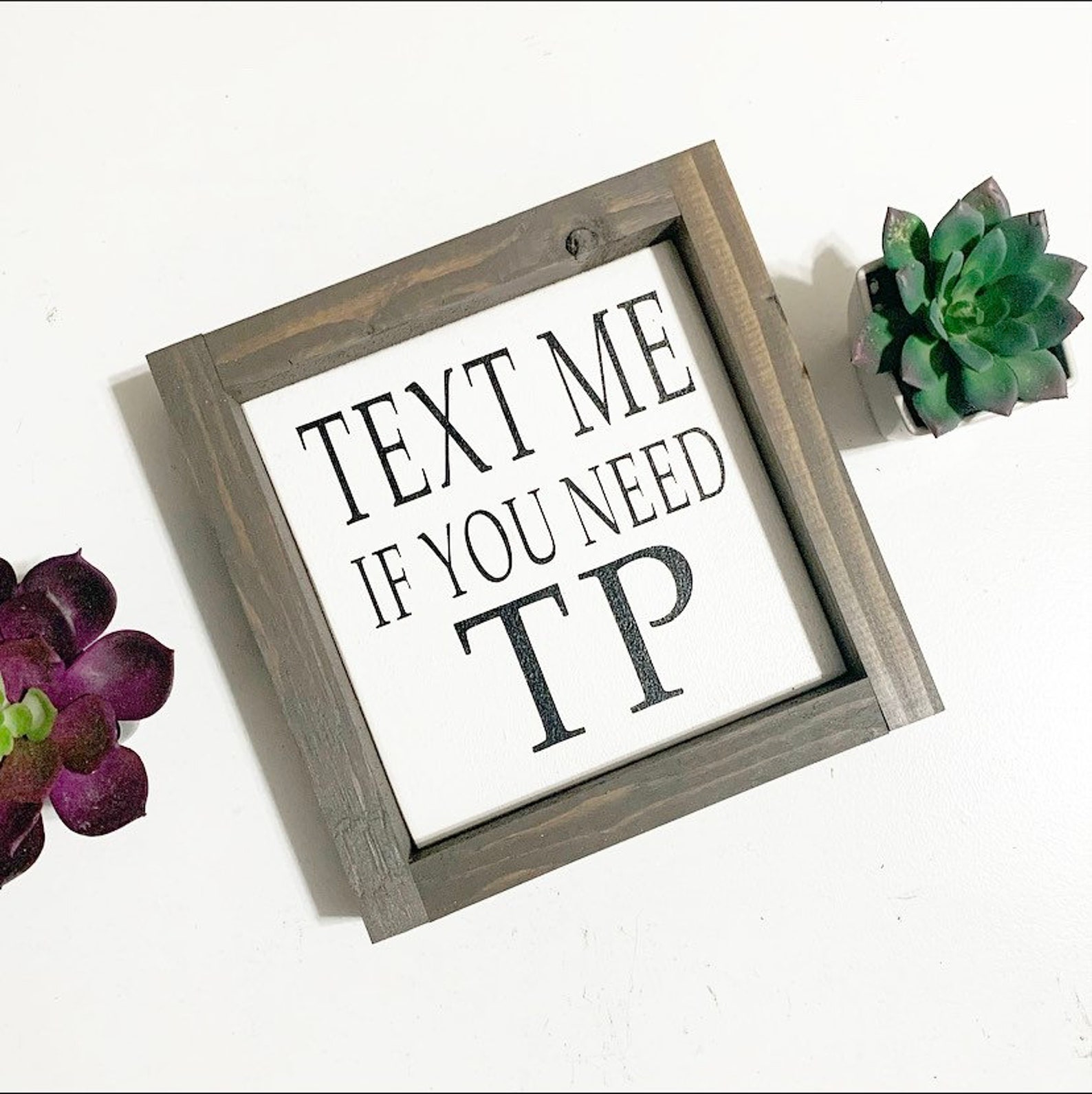 Text Me If You Need TP / Handmade Wood Sign / Bathroom Humor / - Etsy