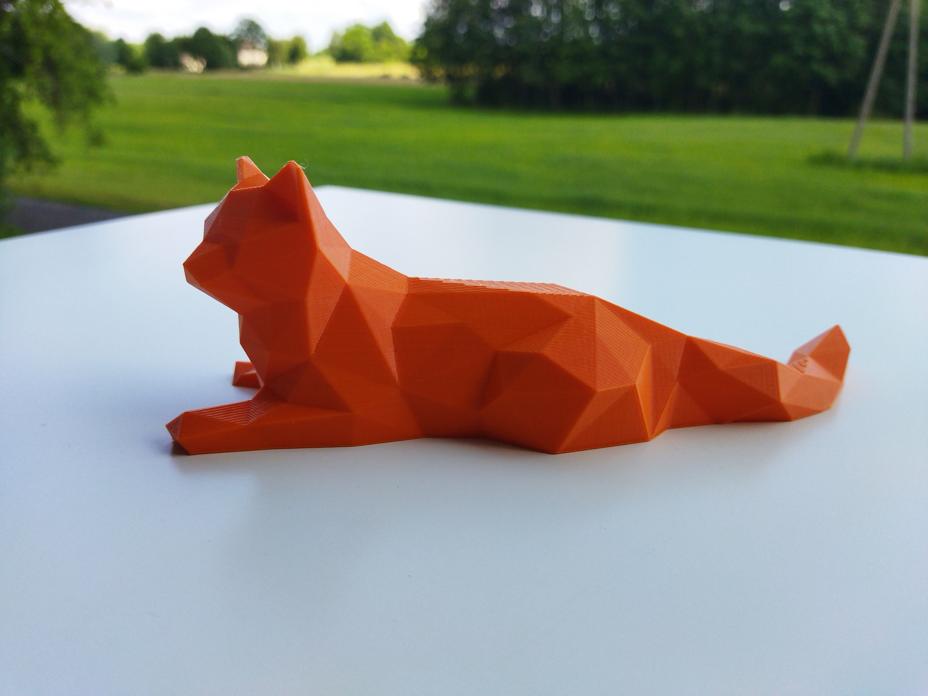 3D Printed Lying Cat | Low Poly Cat | 3D Prints - Etsy
