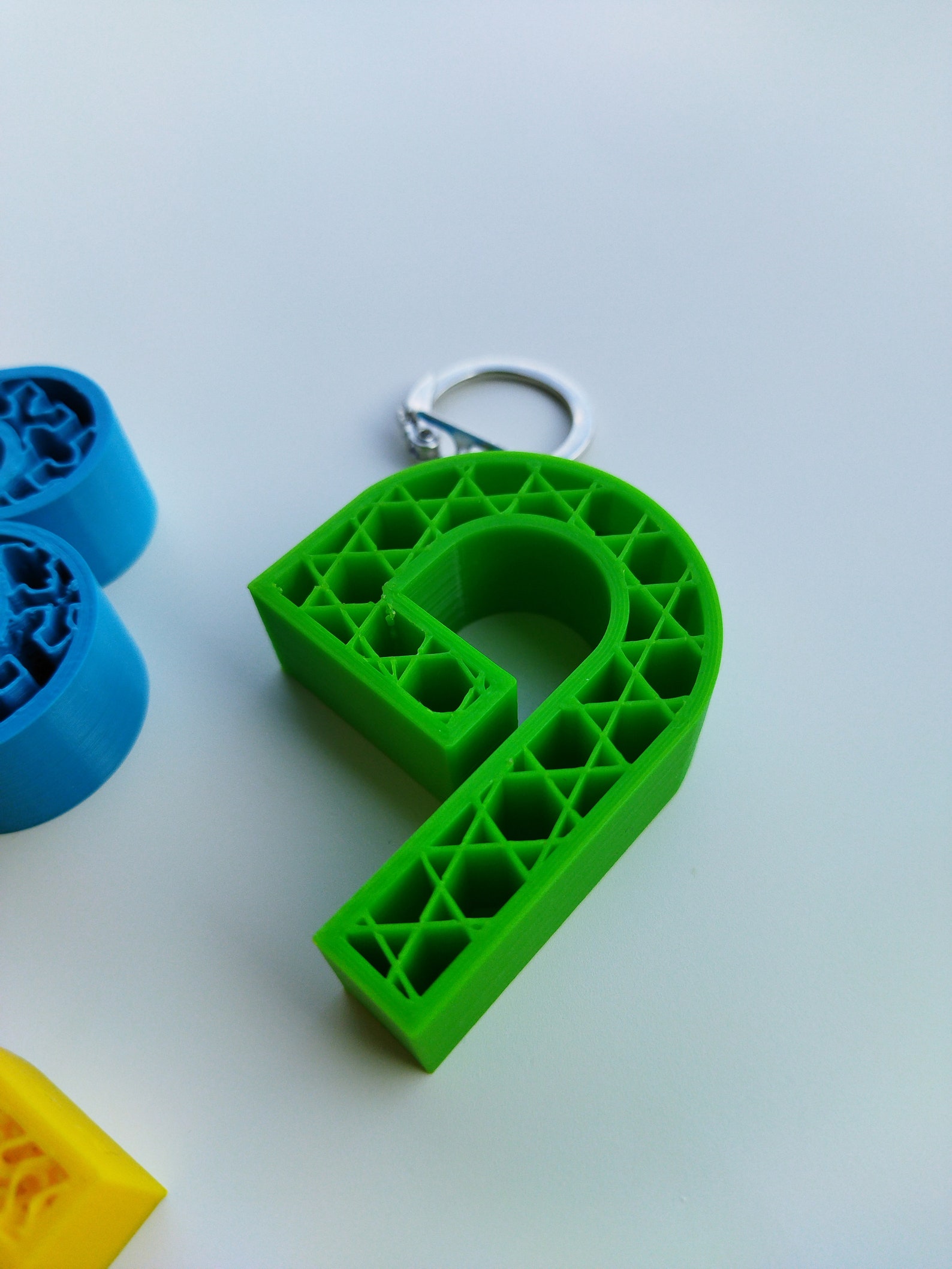 Letter Keychain Printed on a 3D Printer PLA Material Different Patterns ...