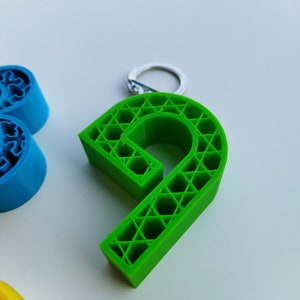 Letter Keychain Printed on a 3D Printer PLA Material Different Patterns ...