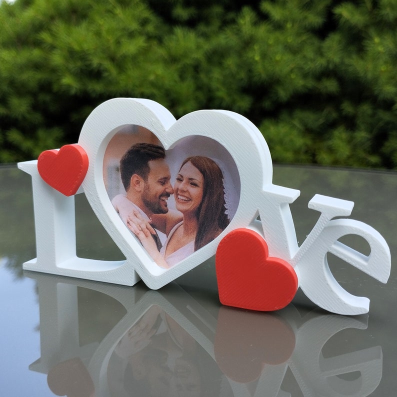 3D LOVE Photo Frame in PLA - Personalized, Perfect for Wedding ...