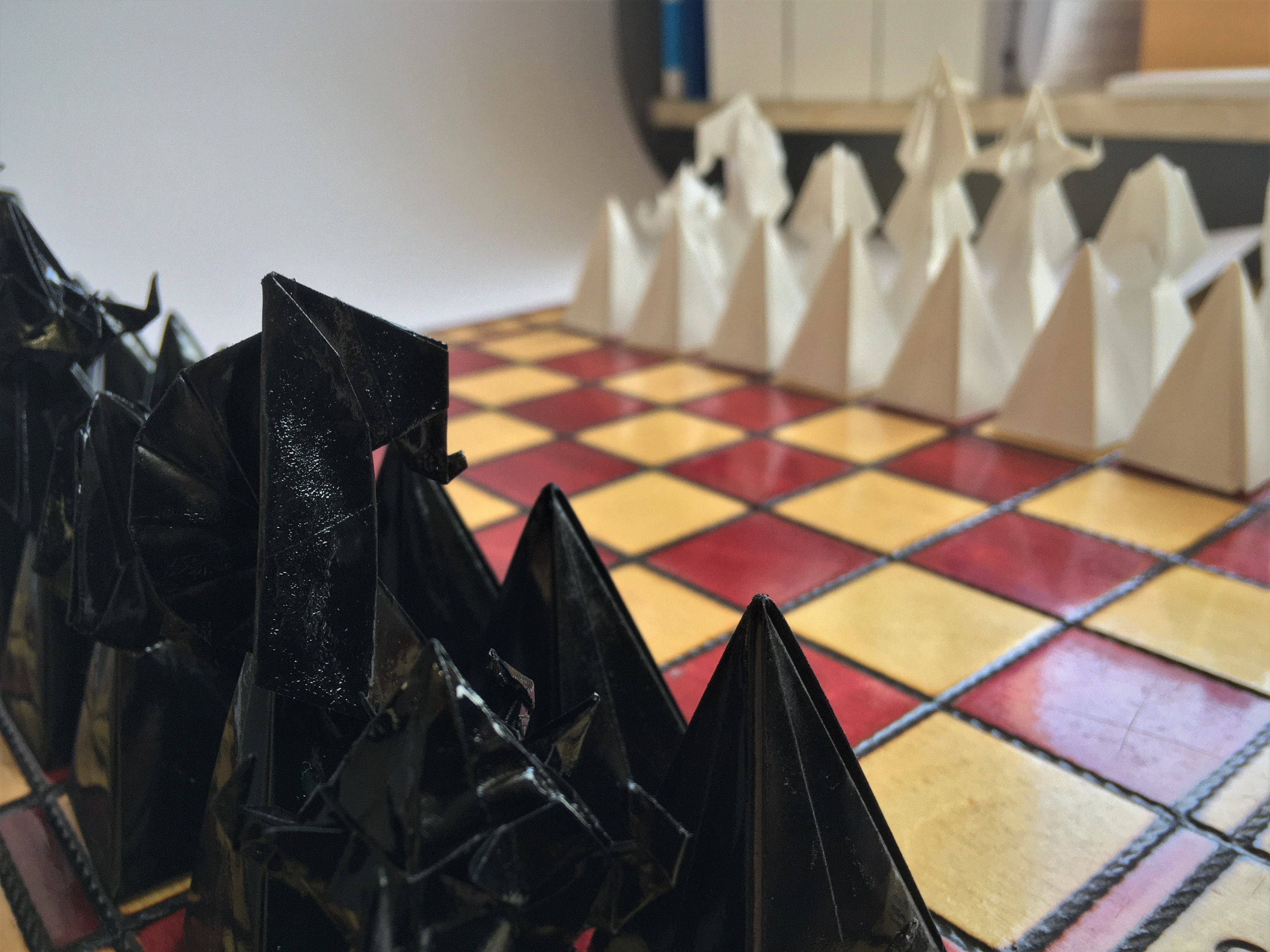 Origami Chess Set Black and White | Etsy