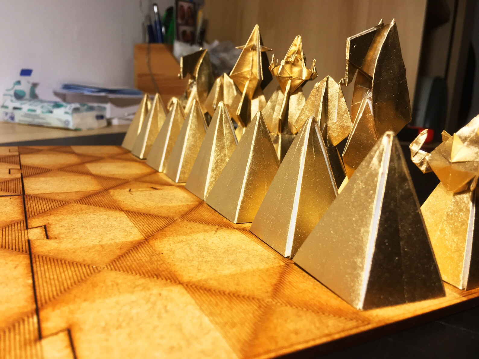 Origami Chess Set - Silver and Gold - Etsy