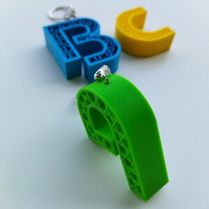 Letter Keychain Printed on a 3D Printer PLA Material Different Patterns ...