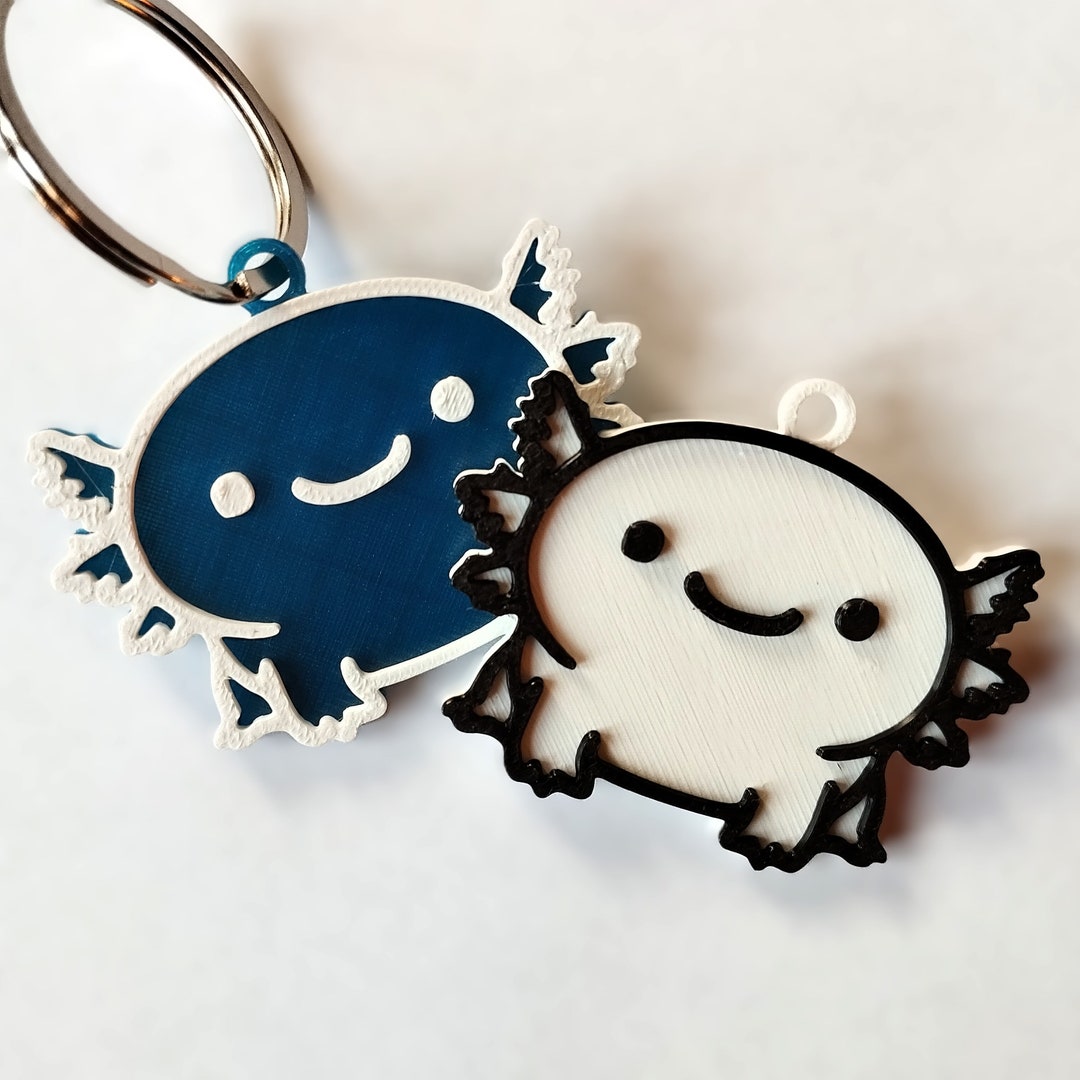 Cute Axolotl Keychain - Unique 3D Print Design - Cute Accessory for ...