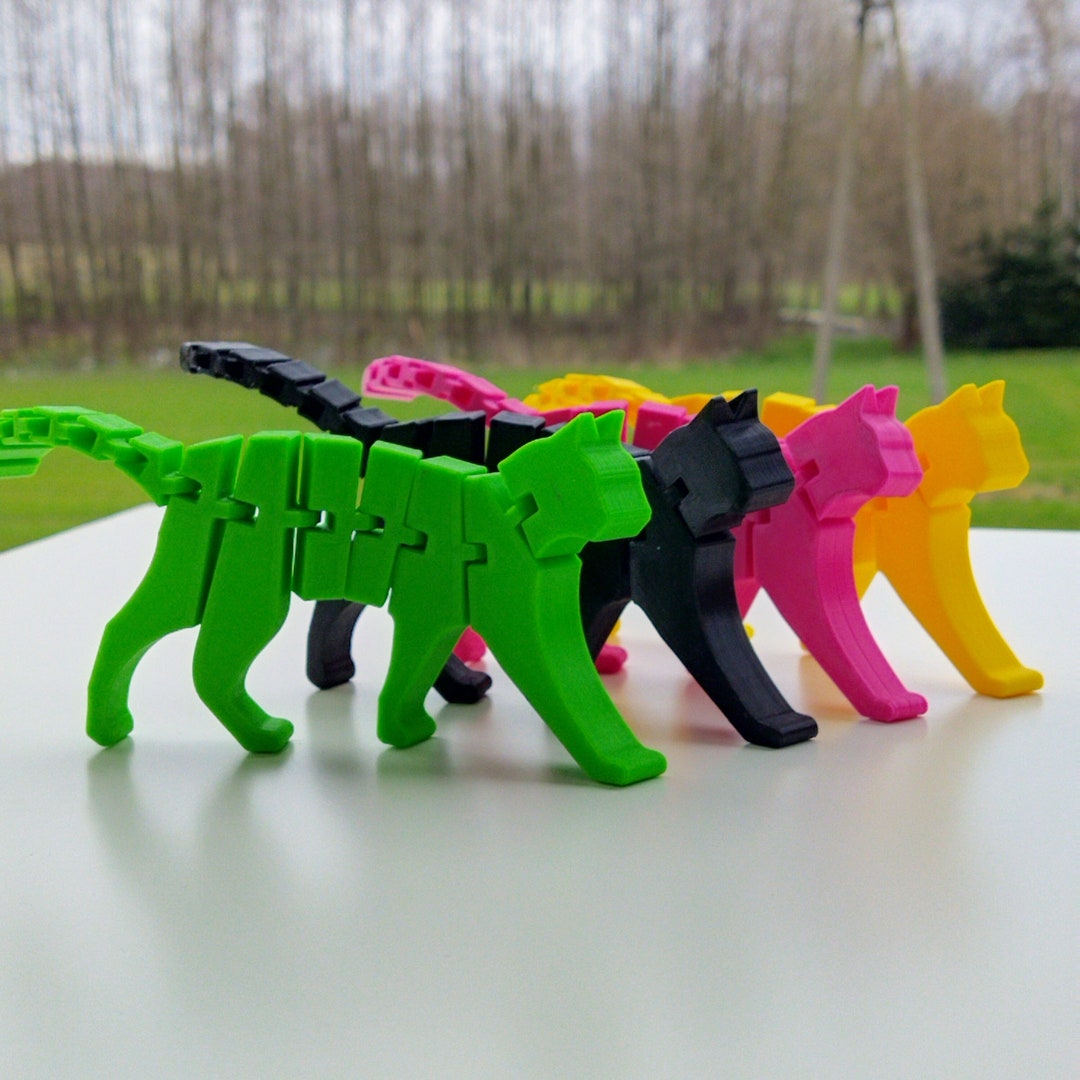 3D Printed Flexi Cat | PLA Figure - Etsy