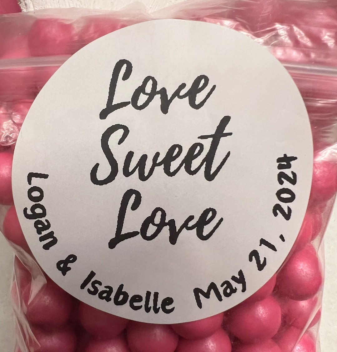 Personalized 2 Inch Round Sticker Label for Wedding Favor Custom Name ...