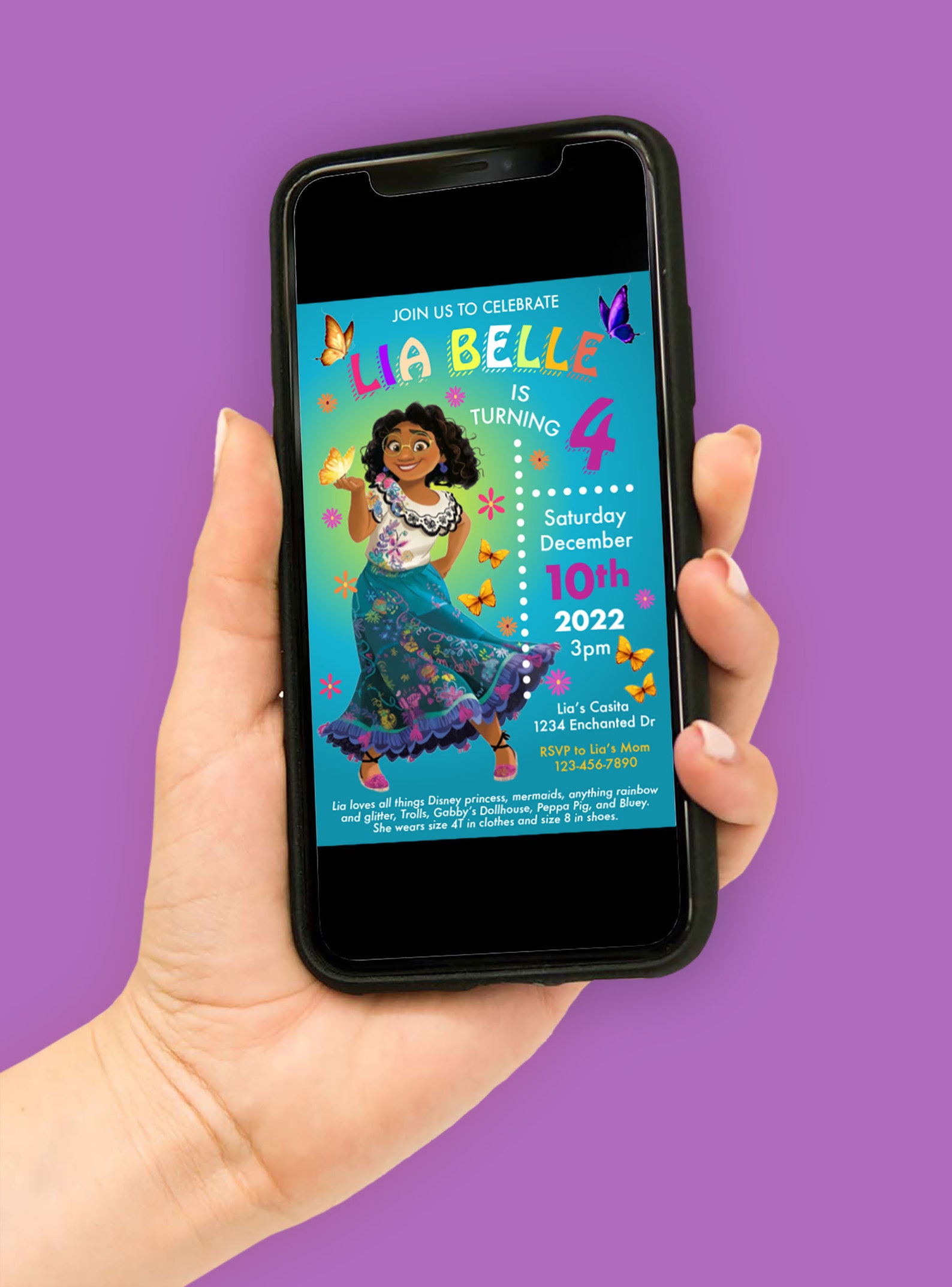 Mirabel Encanto Themed Birthday Party Digital Mobile Invite - Etsy