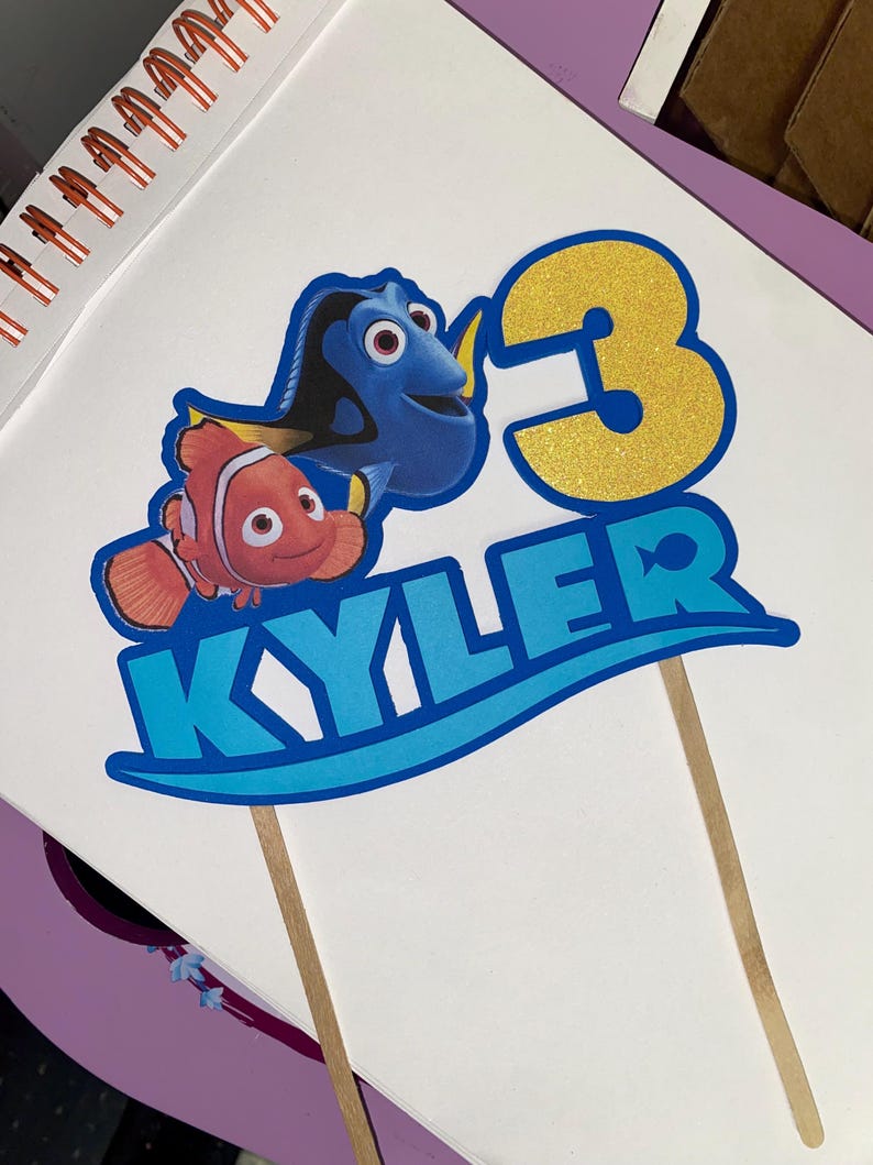 Nemo and Dory Birthday Cake Topper: Personalized Name & Age - Etsy