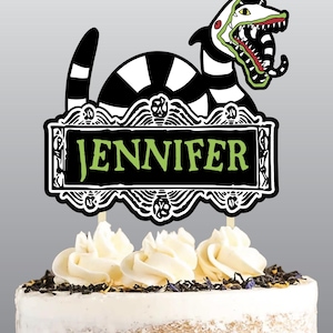 Sandworm Beetle Juice Sign Themed Personalized Party Cake Topper - Etsy