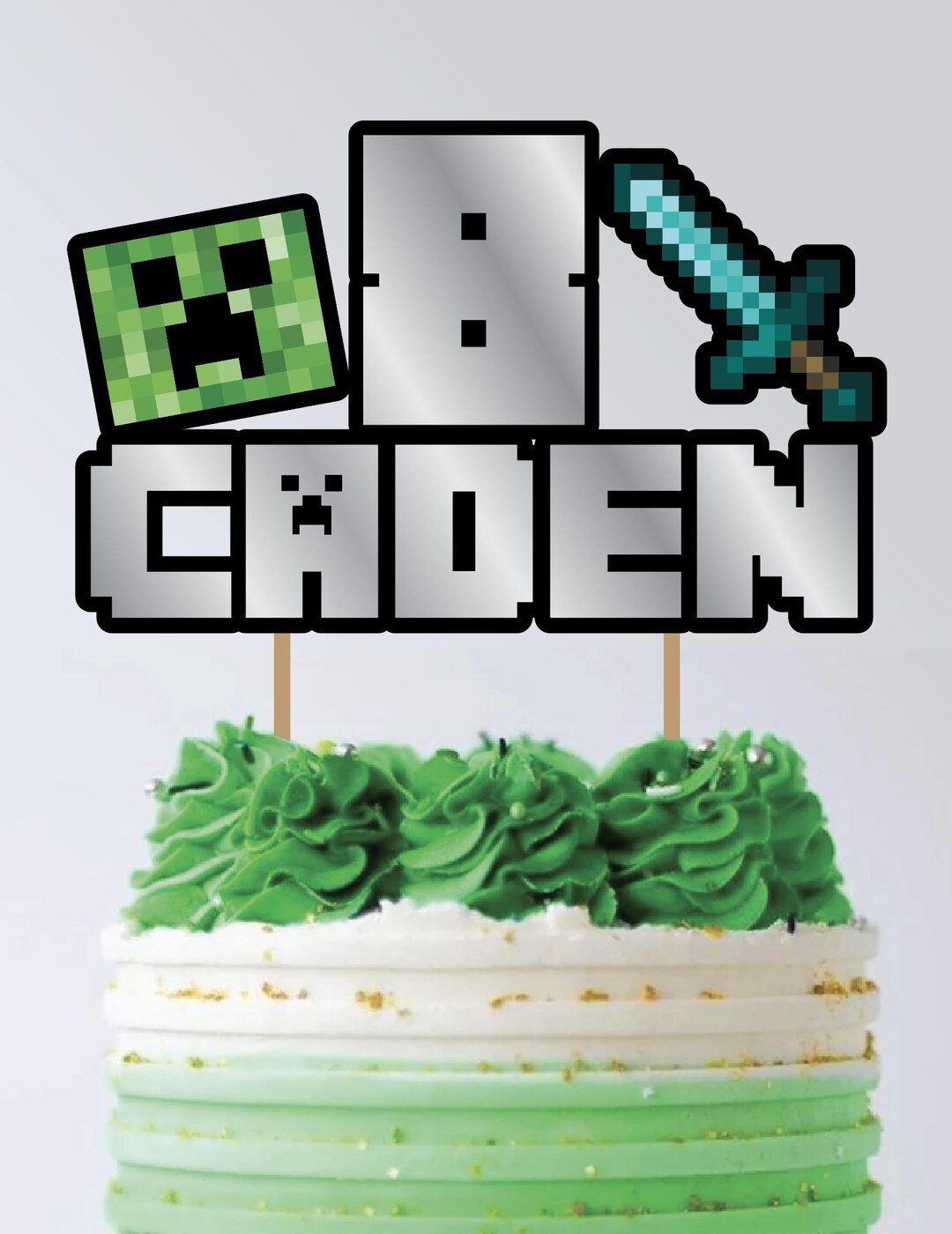 Custom Mine Game Birthday Cake Topper Personalized and DIY 3D TNT Cubes ...