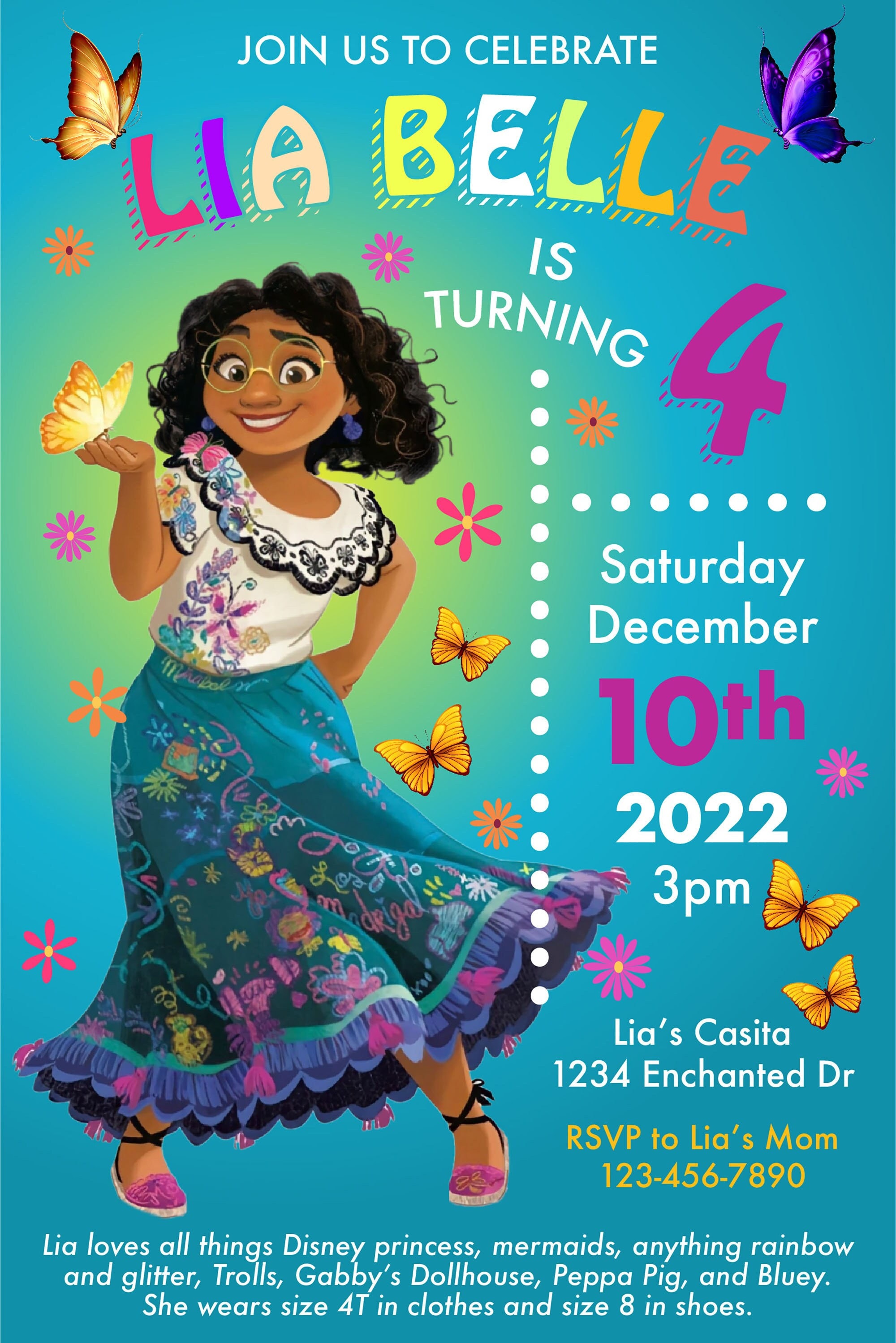 Mirabel Encanto Themed Birthday Party Digital Mobile Invite - Etsy