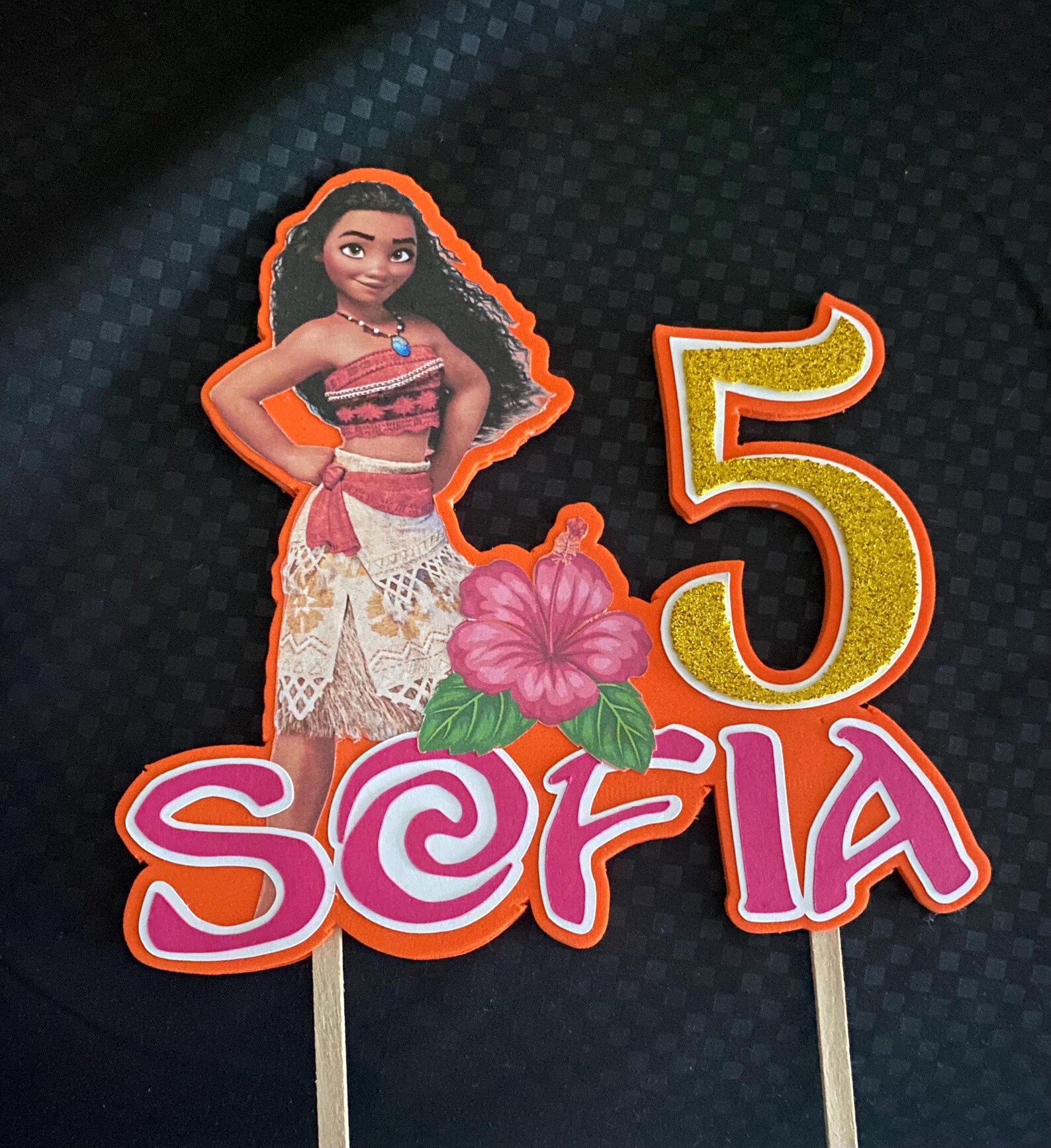 Pretty Moana Themed Birthday Cake Topper - Etsy