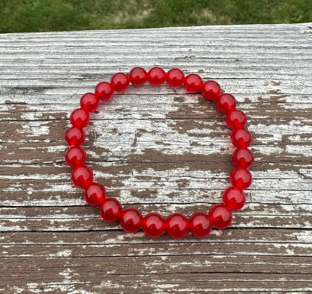 Red Jade Bracelet, Healing Bracelet, Red Beaded Bracelet, Jade Bracelet ...