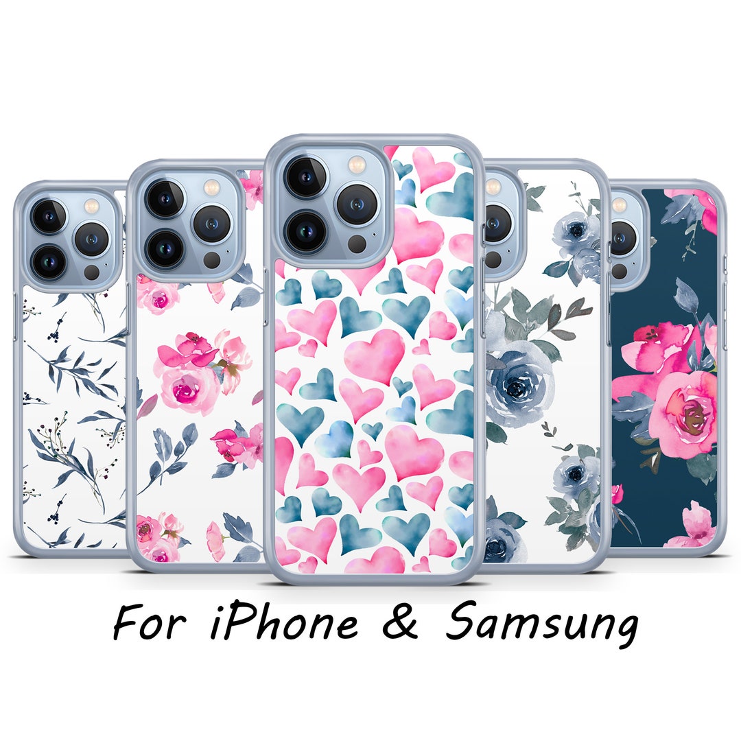 Floral Pattern, Roses, Love, Heart Plastic Phone Case Cover for iPhone ...