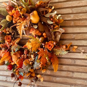 Harvest Wreath With Seasonal Fruits, Fall Wreath With Pears and Apples ...