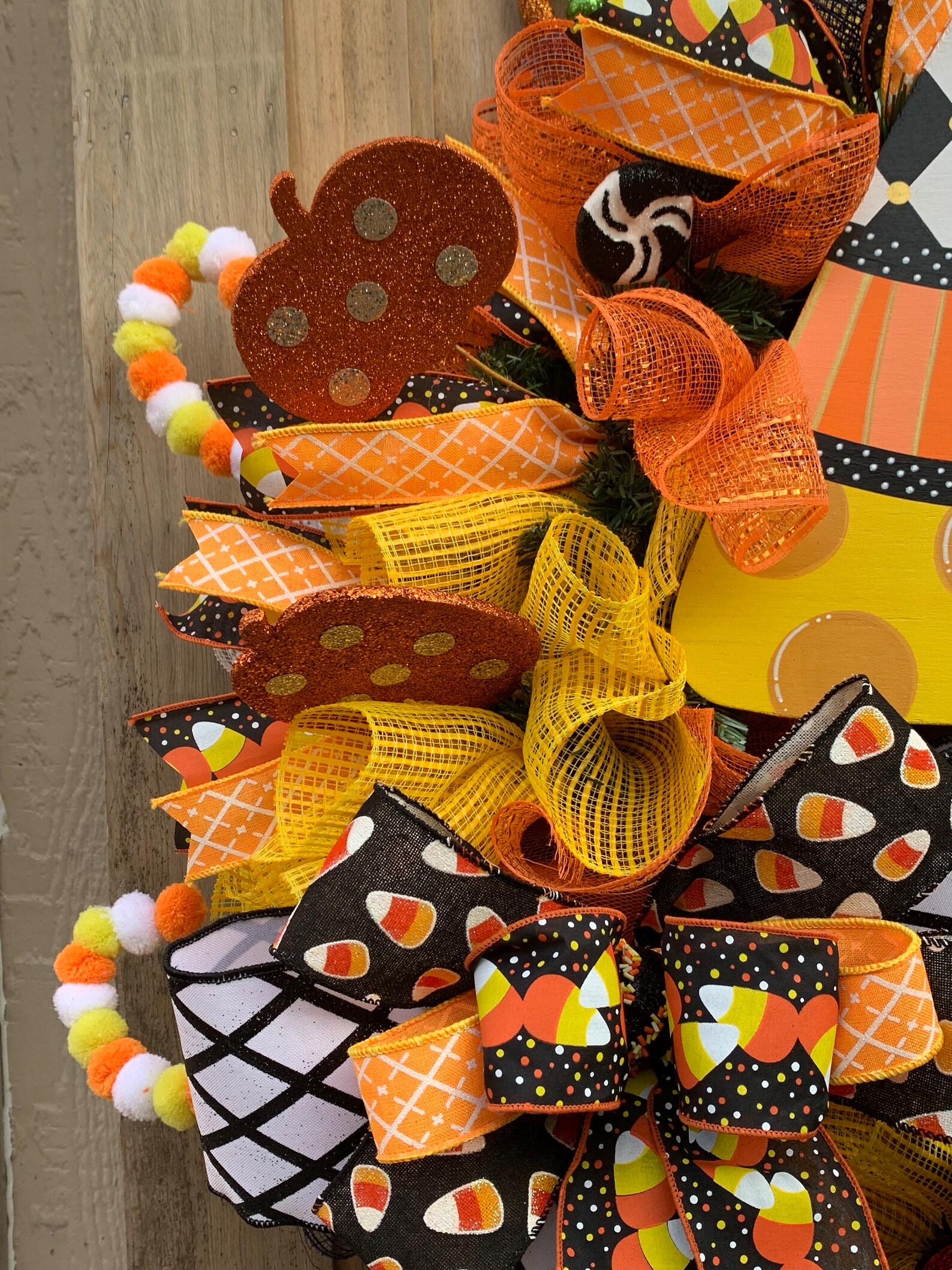 Candy Corn Teardrop Swag. Halloween Candy Wreath Halloween - Etsy