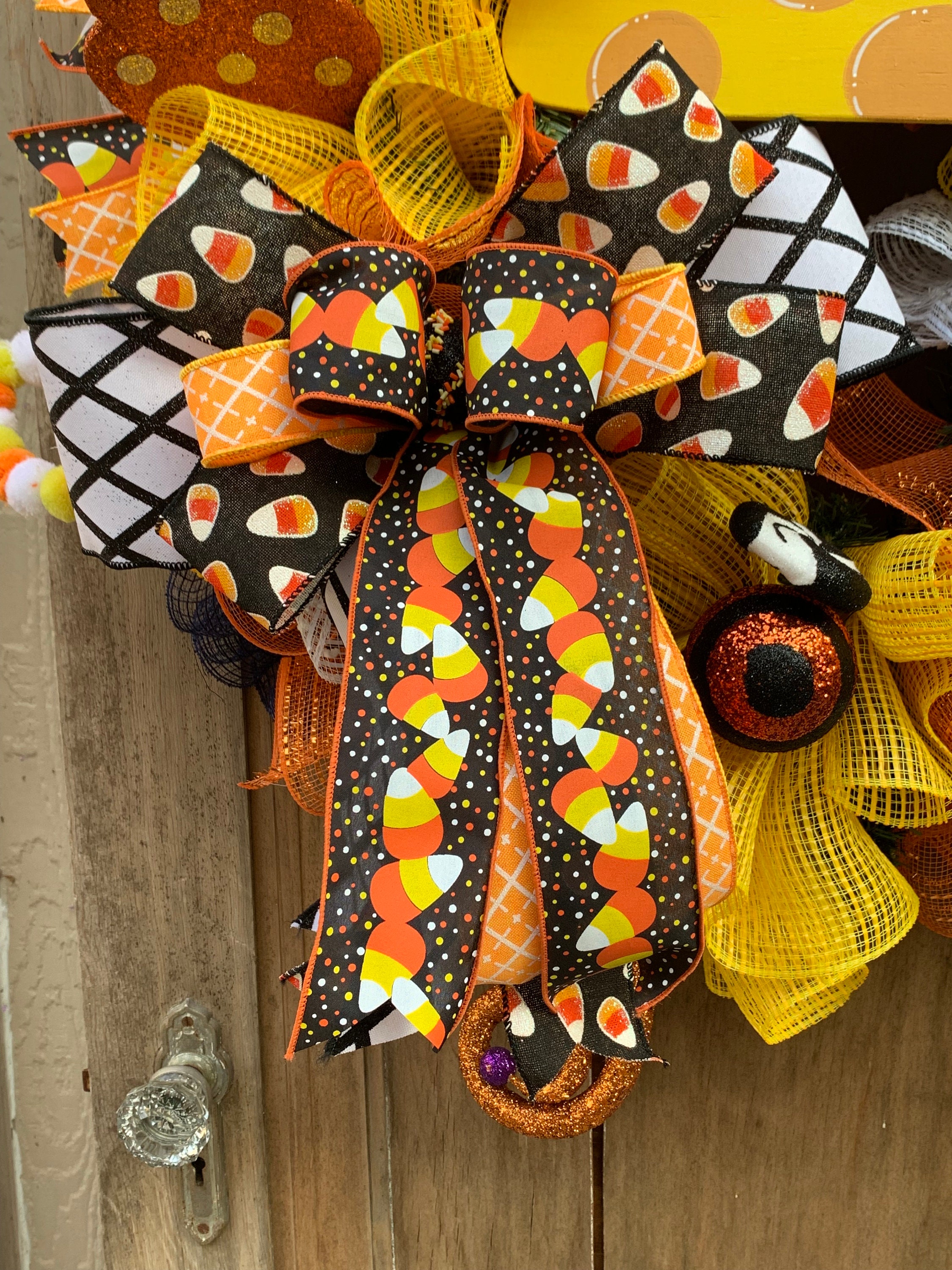 Candy Corn Teardrop Swag. Halloween Candy Wreath Halloween - Etsy