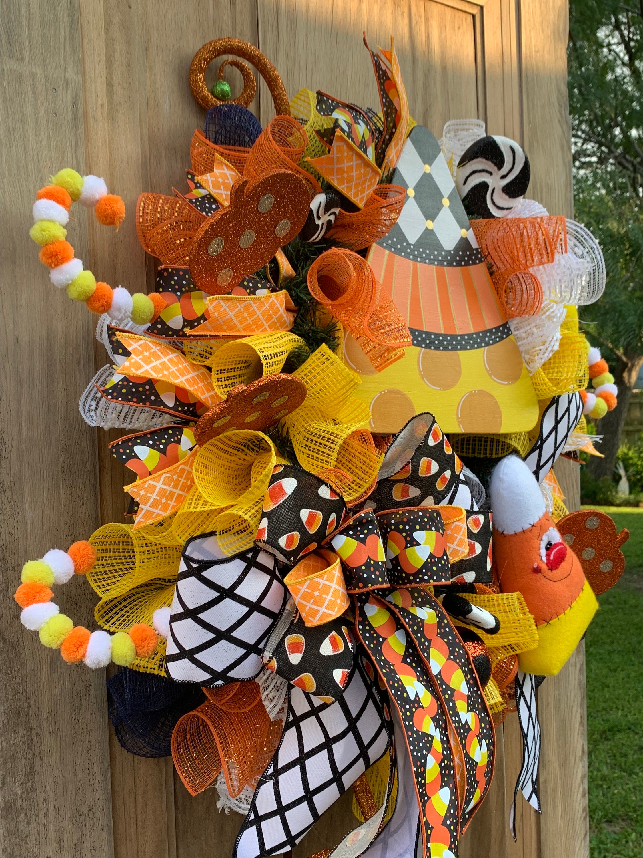 Candy Corn Teardrop Swag. Halloween Candy Wreath Halloween - Etsy