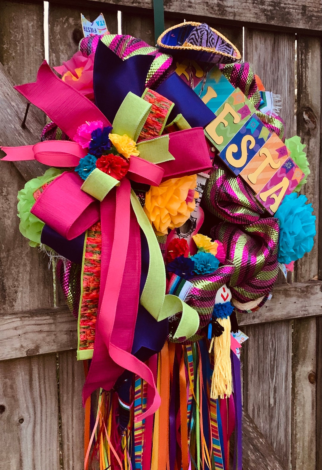 Traditional Fiesta Wreath Colorful Cinco De Mayo Wreath Fiesta Party ...