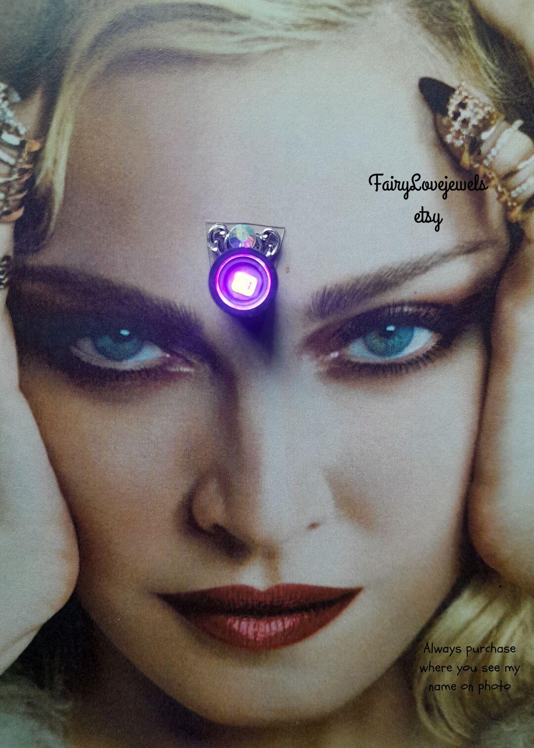 Goddess Light up Bindi, Fairy Face Jewel,boho Festival Face Decor Gem ...