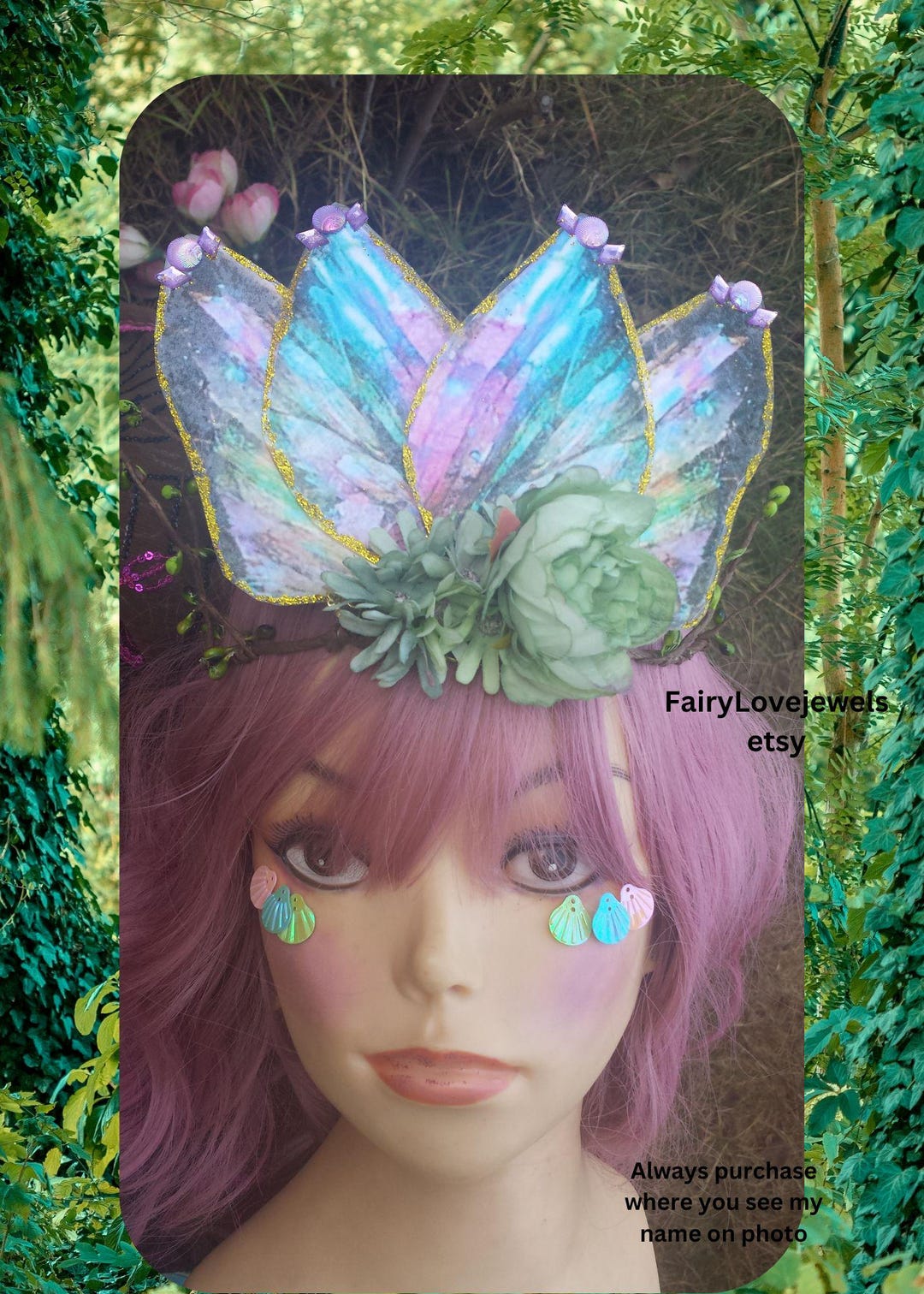 Fairy Wing Wreath Crown Tiara, Fairy Headpiece, Ren Faire, Goddess ...