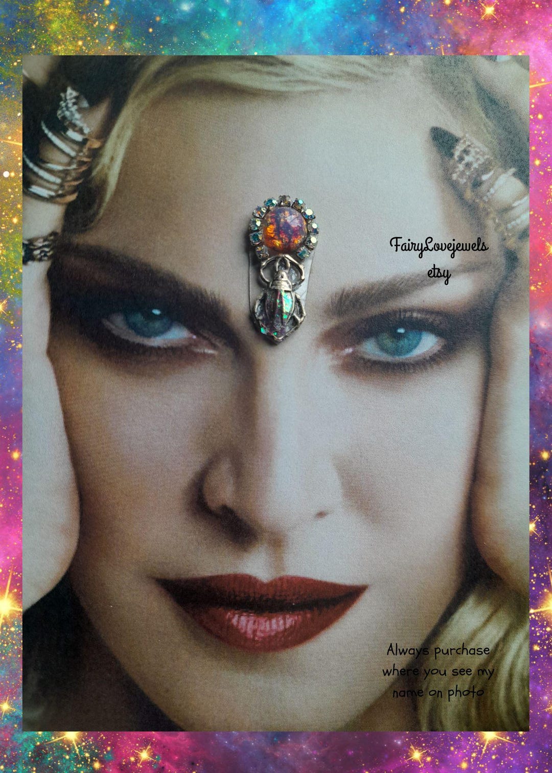 Scarab Opal Bindi, Goddess Bindi, Tribal Fusion, Bellydance Bindi ...