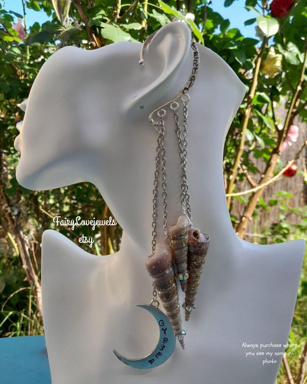 Mermaid Gypsea Quote Celestial Silver Real Seashell Ear Cuff Wrap ...