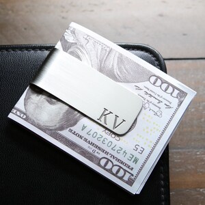 Personalized Initial Money Clip in 925 Sterling Silver, Custom Engraved ...