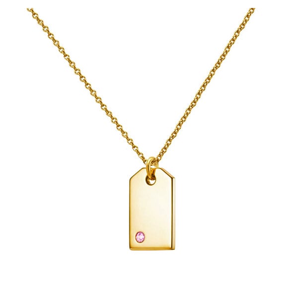 Mini Dog Tag Pendant Necklace in 18k Yellow Gold Plated 925 Sterling ...
