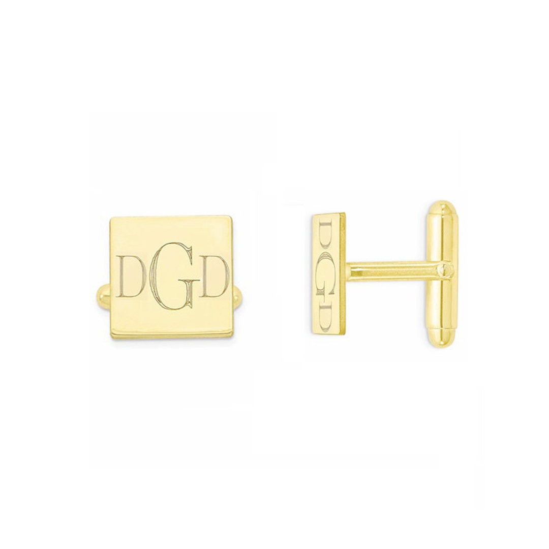 Custom Engraved Wedding Monogram 18k Yellow Gold Plated 925 Sterling ...