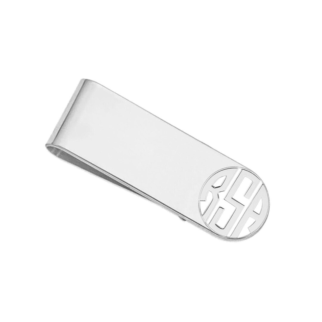 Personalized Circle Initials Money Clip in 925 Sterling Silver,custom ...