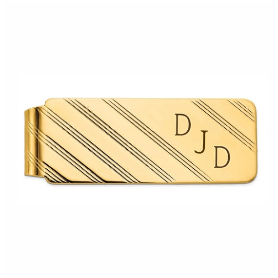 Personalized Money Clip in 18k Yellow Gold Plated 925 Sterling - Etsy