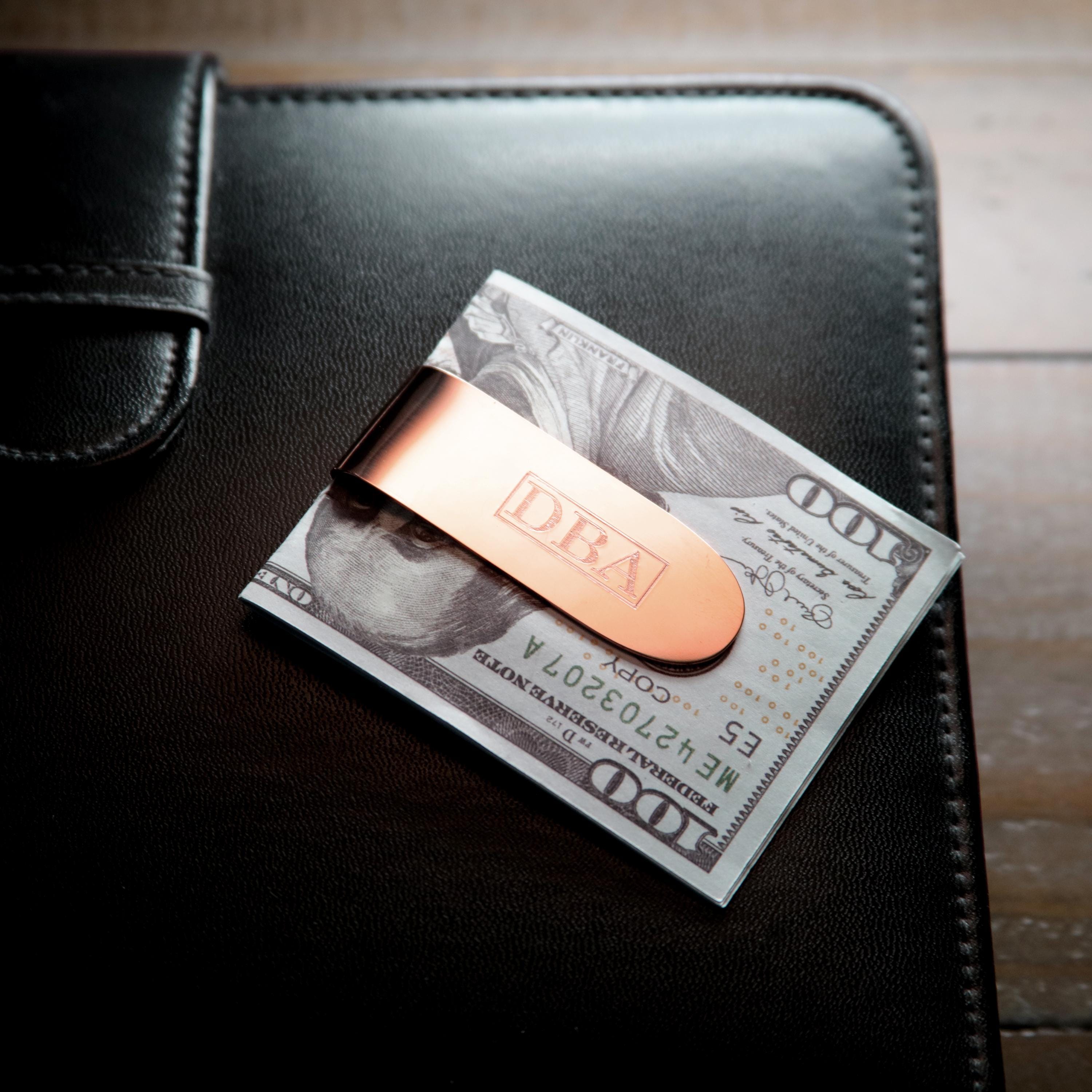 Personalized Initials Money Clip in 18k Rose Gold Plated 925 Sterling ...