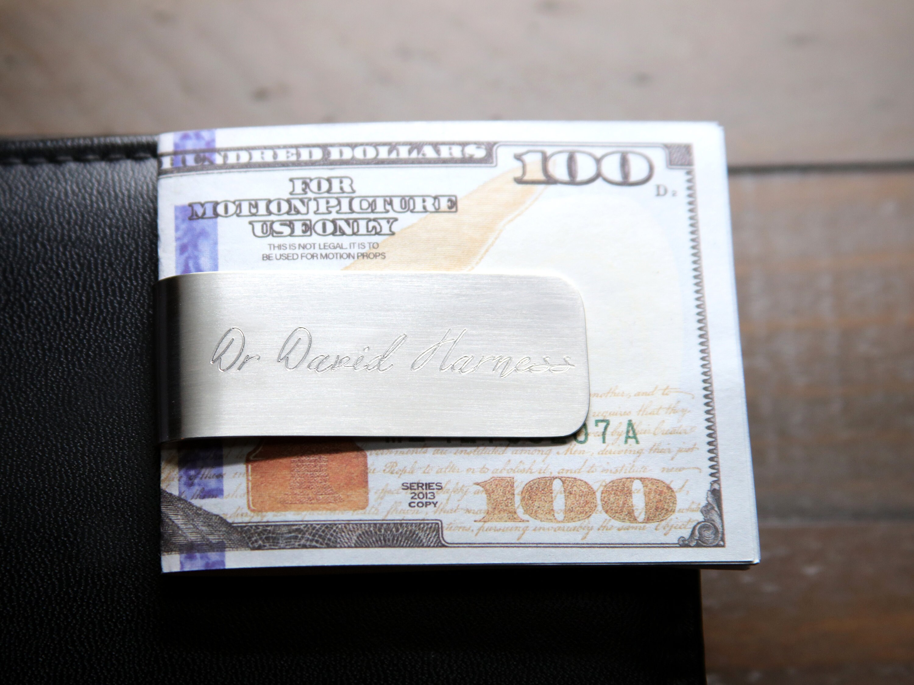 Personalized Money Clip in 925 Sterling Silver, Custom Engraved Money ...