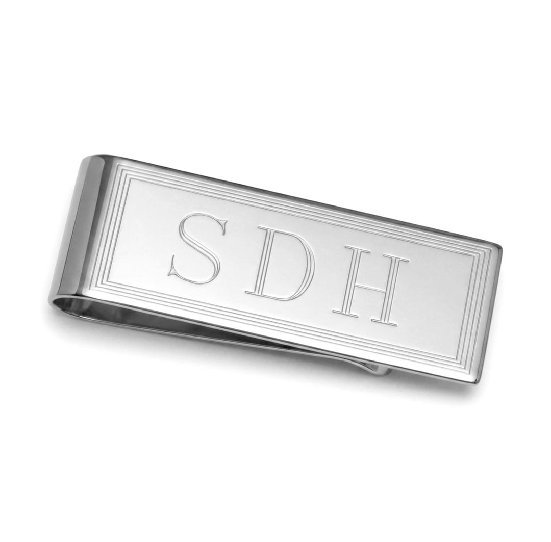 Personalized Initials Money Clip in 925 Sterling Silver, Custom ...