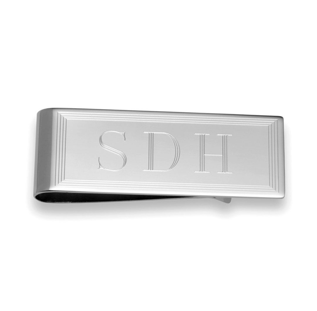 Personalized Initials Money Clip in 925 Sterling Silver, Custom ...