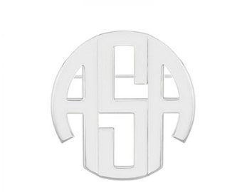 3 Initials Monogram Brooch 1 3 Inch Any Initial Silver | Etsy